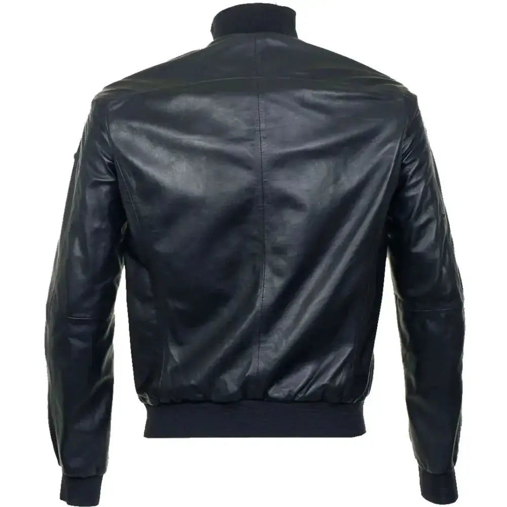 Men's Fashion Mode Classic Soft Lambskin Leather Bomber Jacket – Riders ...