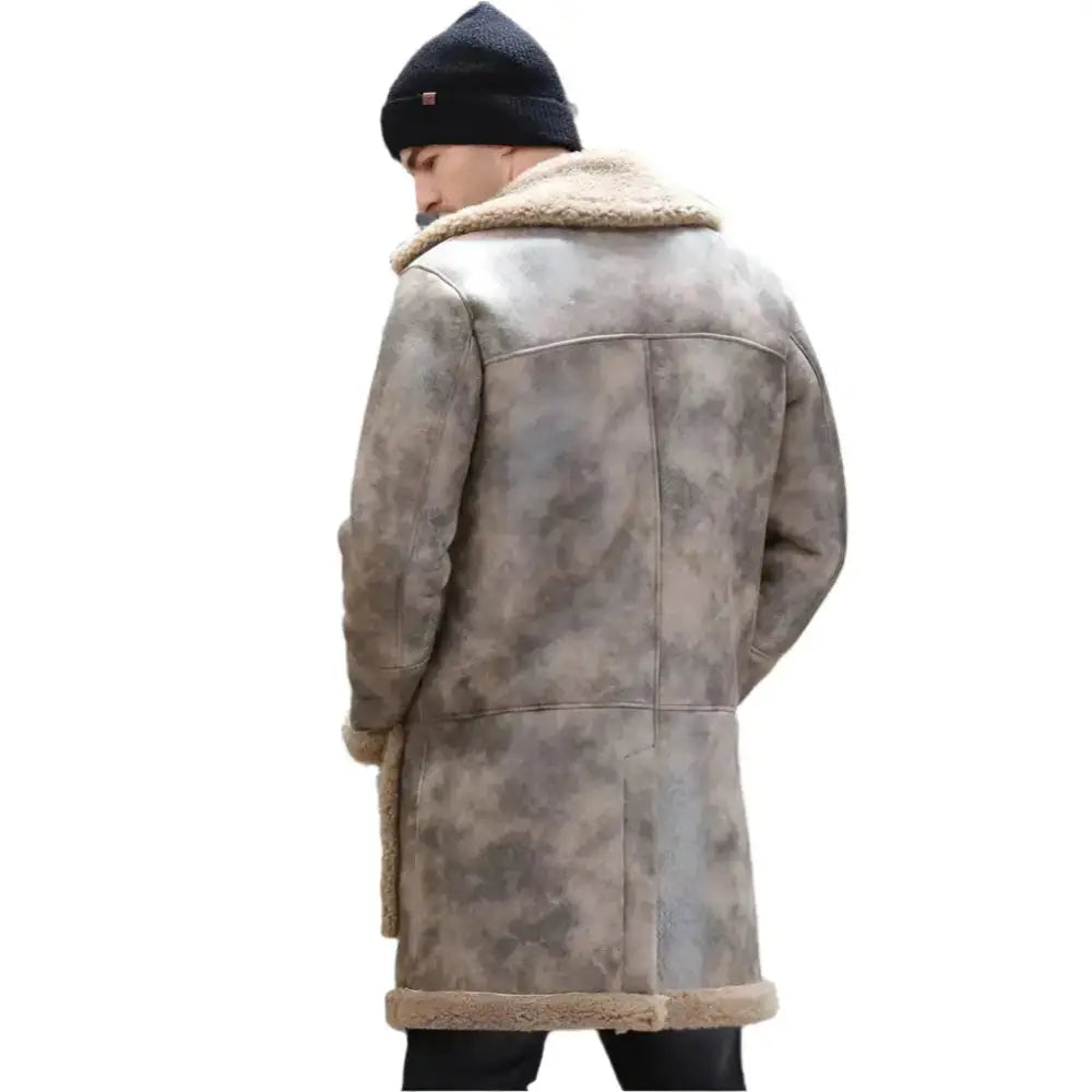 Men’s Long Waxed Shearling Sheepskin Fur Coat | Riders Republic UK